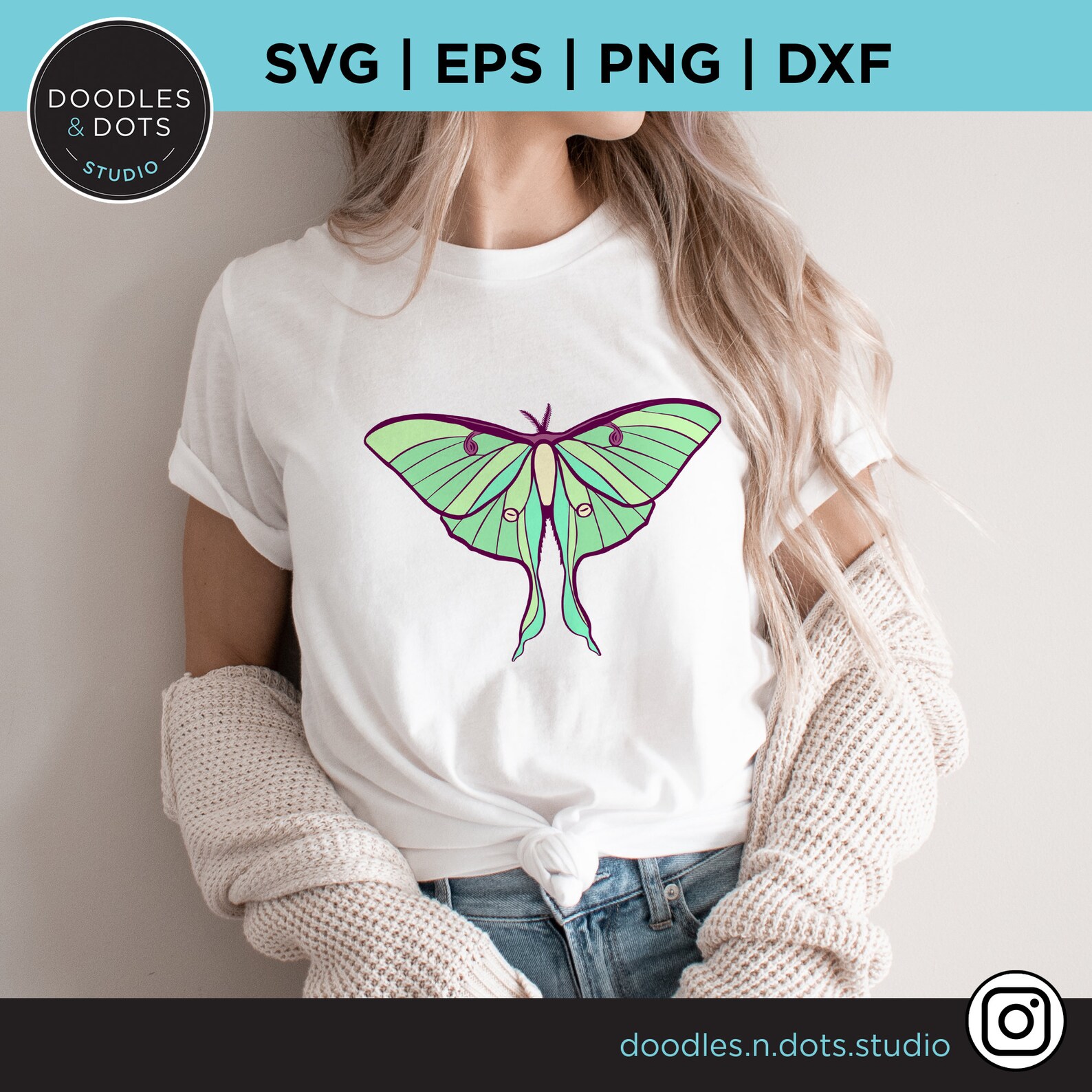 Moth Svg Luna Moth Svg Moon Moth Layered Svg File for - Etsy