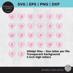 Candy Heart Letters | Conversation Hearts Alphabet | Valentine Alphabet ...