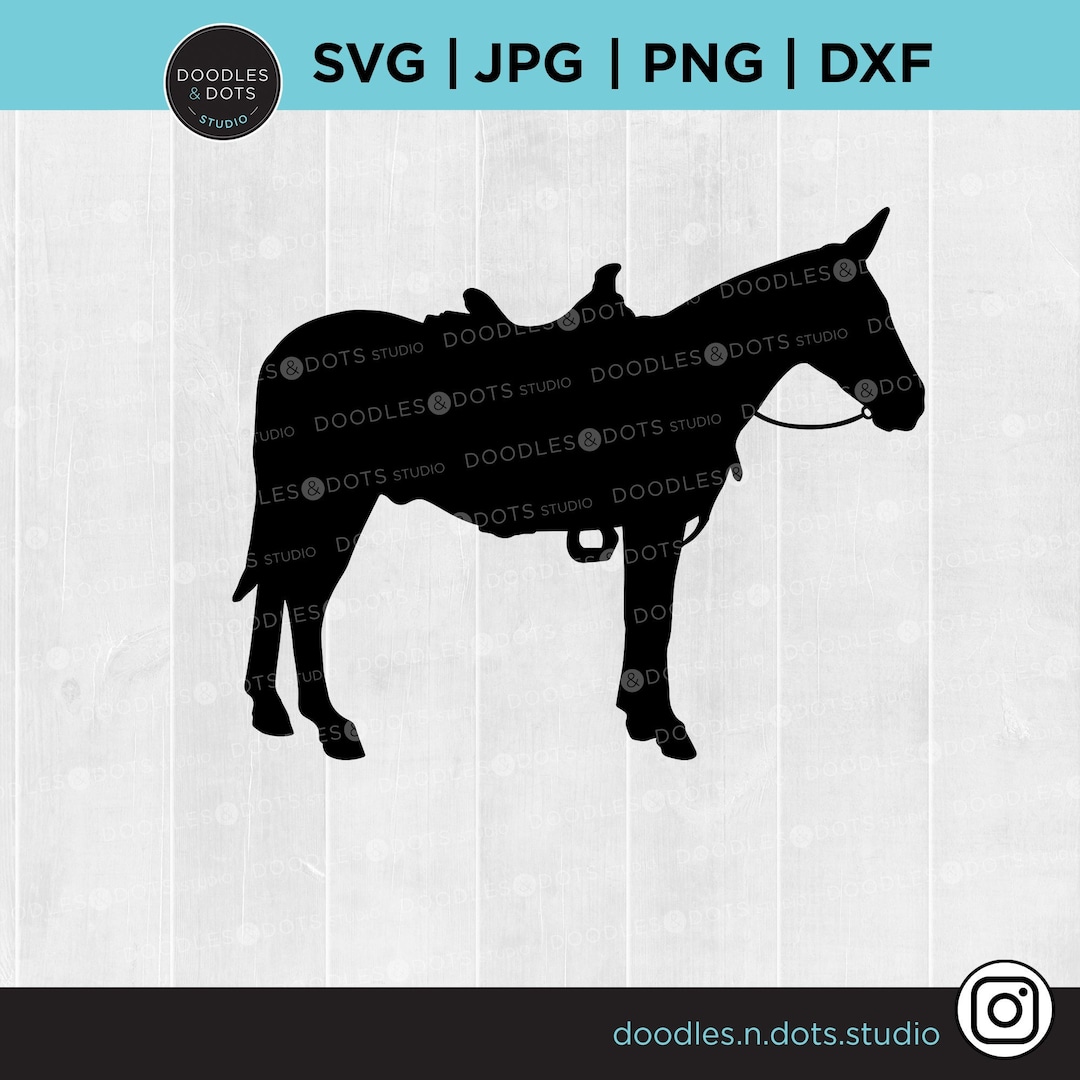 Mule SVG for Cricut, Mule Png, Mule Silhouette, Mule Wearing Western ...