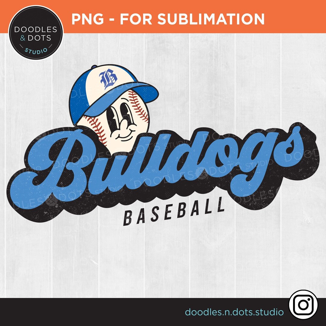 Bulldogs Baseball Png | Retro Bulldogs | Bulldogs Baseball Sublimation ...