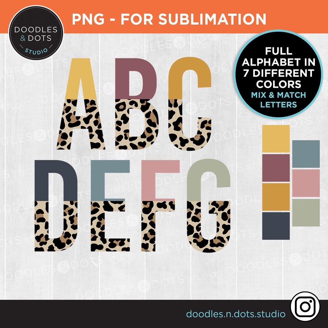 Leopard Font PNG | Sublimation Letters | Leopard Alphabet Letters PNG ...