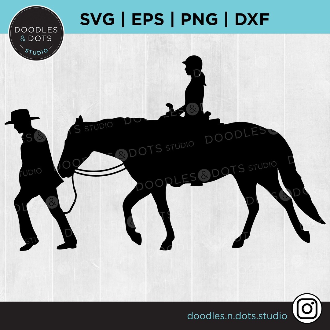 Western Leadline SVG | Cowboy Leading Girl on Horse Svg | Western Horse ...