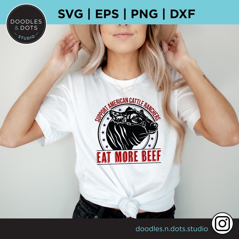 Eat More Beef SVG Cattle Rancher Svg Support Local Farmers - Etsy
