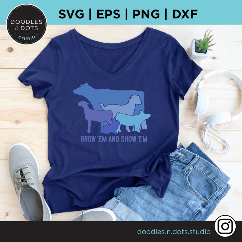 Grow Em and Show Em Svg Livestock Svg for Cricut Show Cattle - Etsy Canada