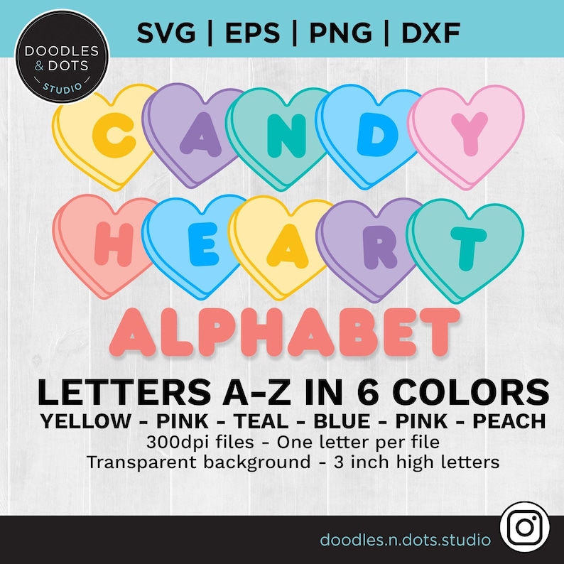 Candy Heart Letters Conversation Hearts Alphabet Valentine - Etsy