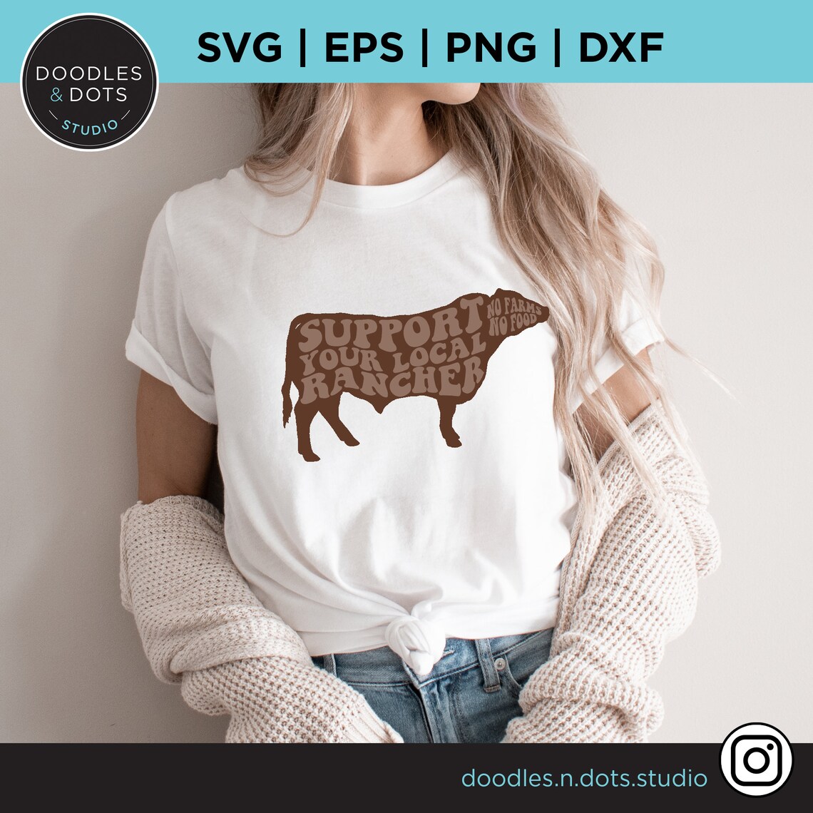 Eat More Beef SVG Support Local Farmers and Ranchers Cattle | Etsy