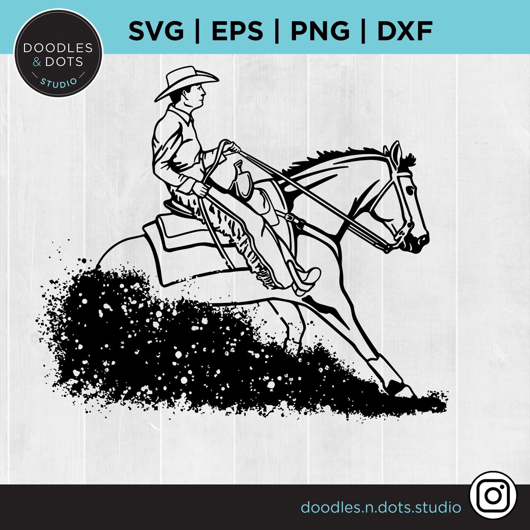 Reining Horse Svg, Sliding Stop Svg, Rodeo Horse, Quarter Horse Svg ...