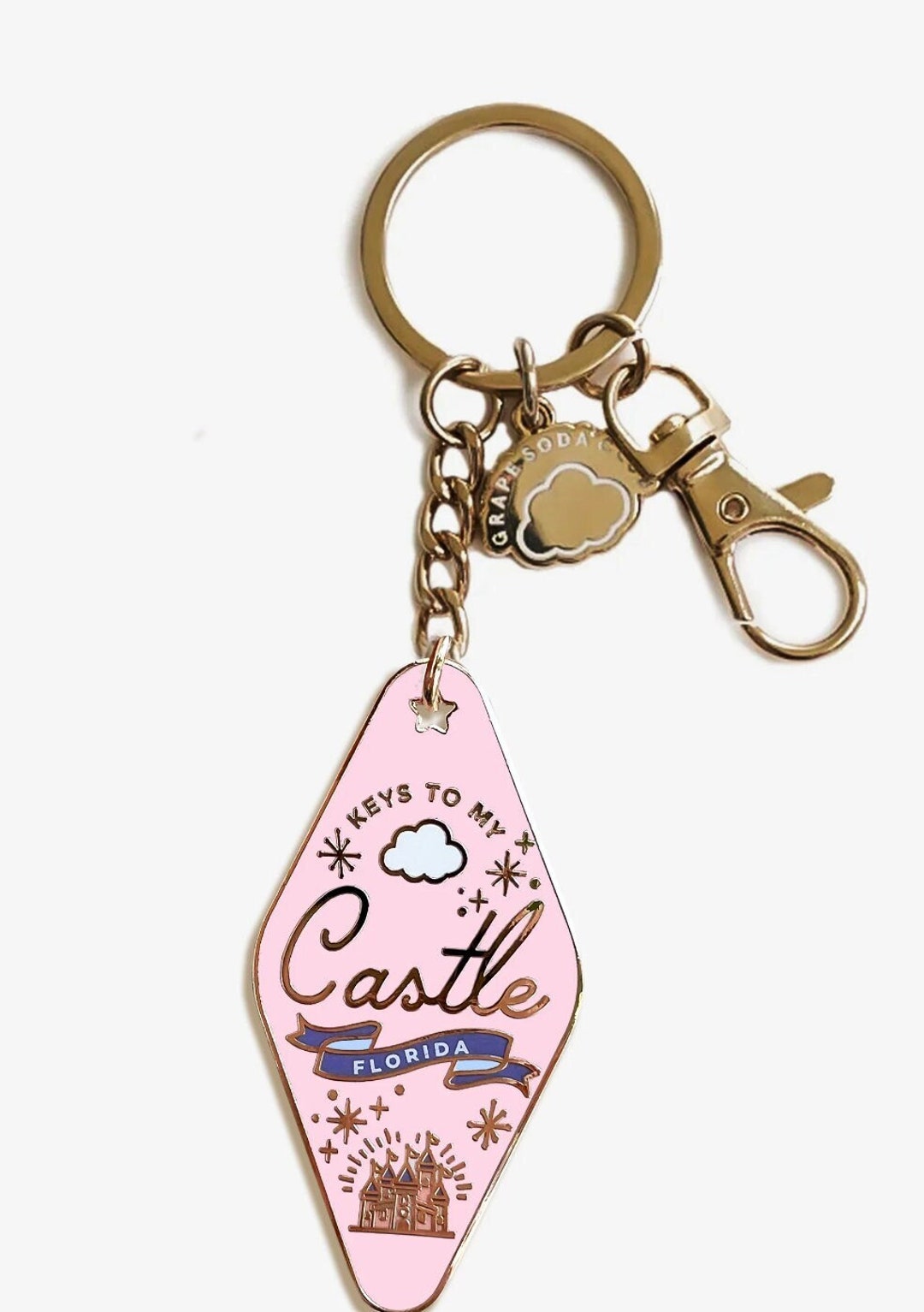 Keys to the Castle Florida Pink WDW Disney Motel Keychain Metal ...