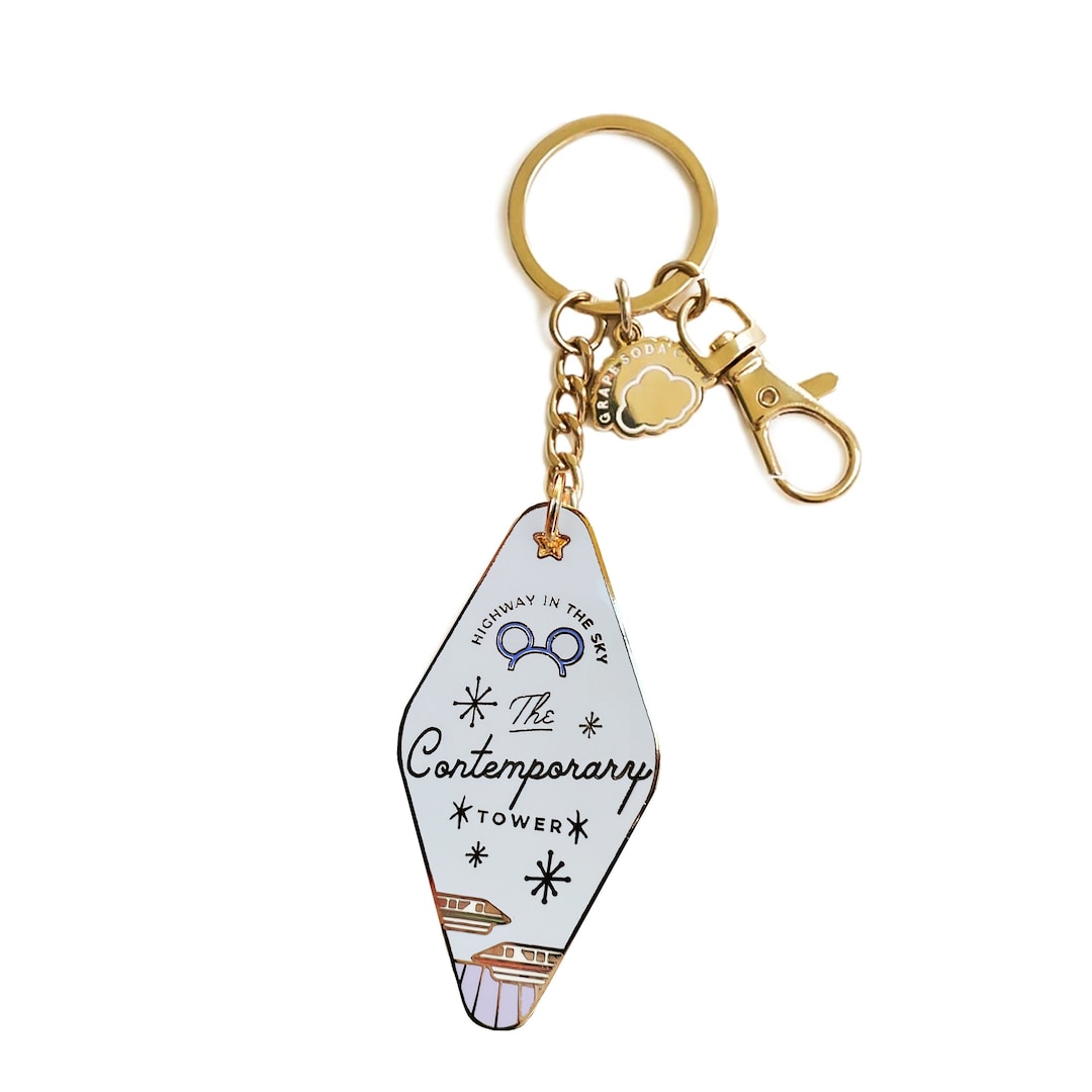 Metal Motel Keychain Contemporary Tower Monorail Disney Motel Keychain ...
