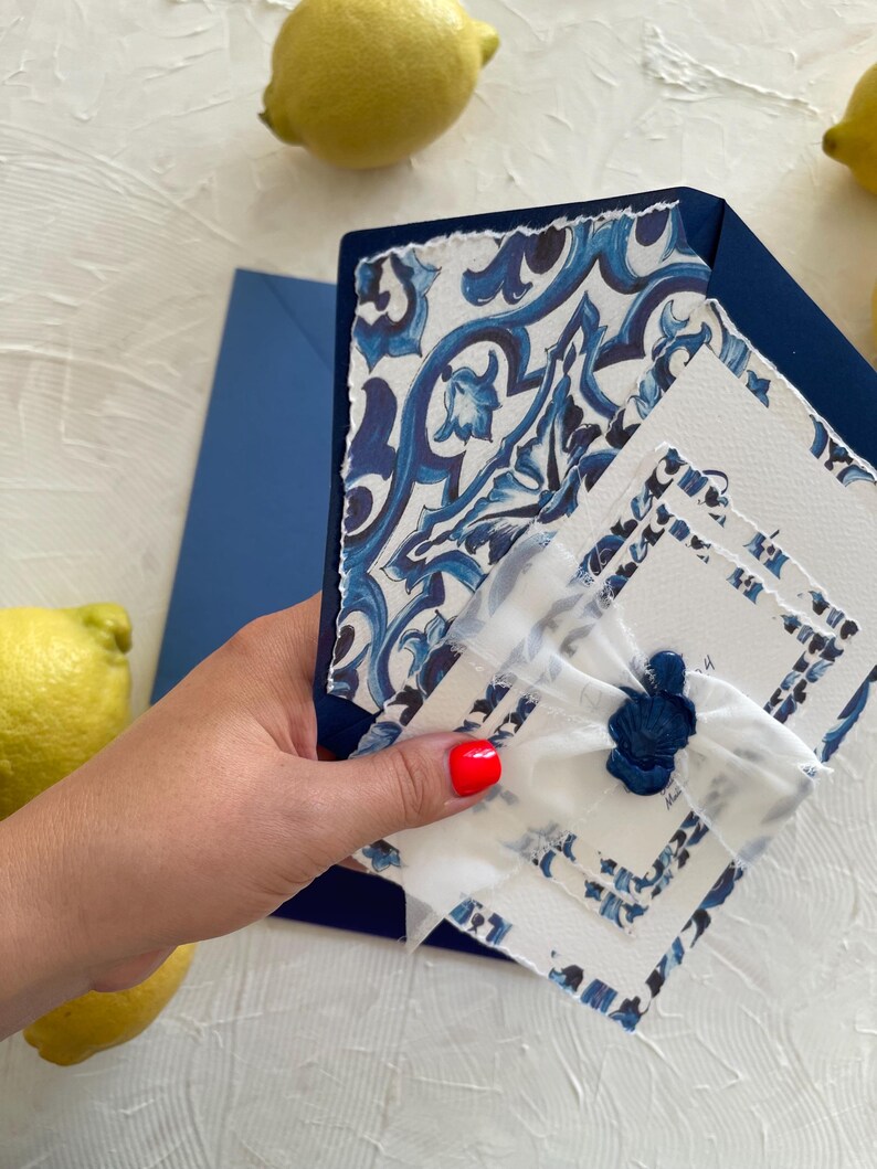 Mediterranean Wedding Invitation Template, Wedding Invitation ...