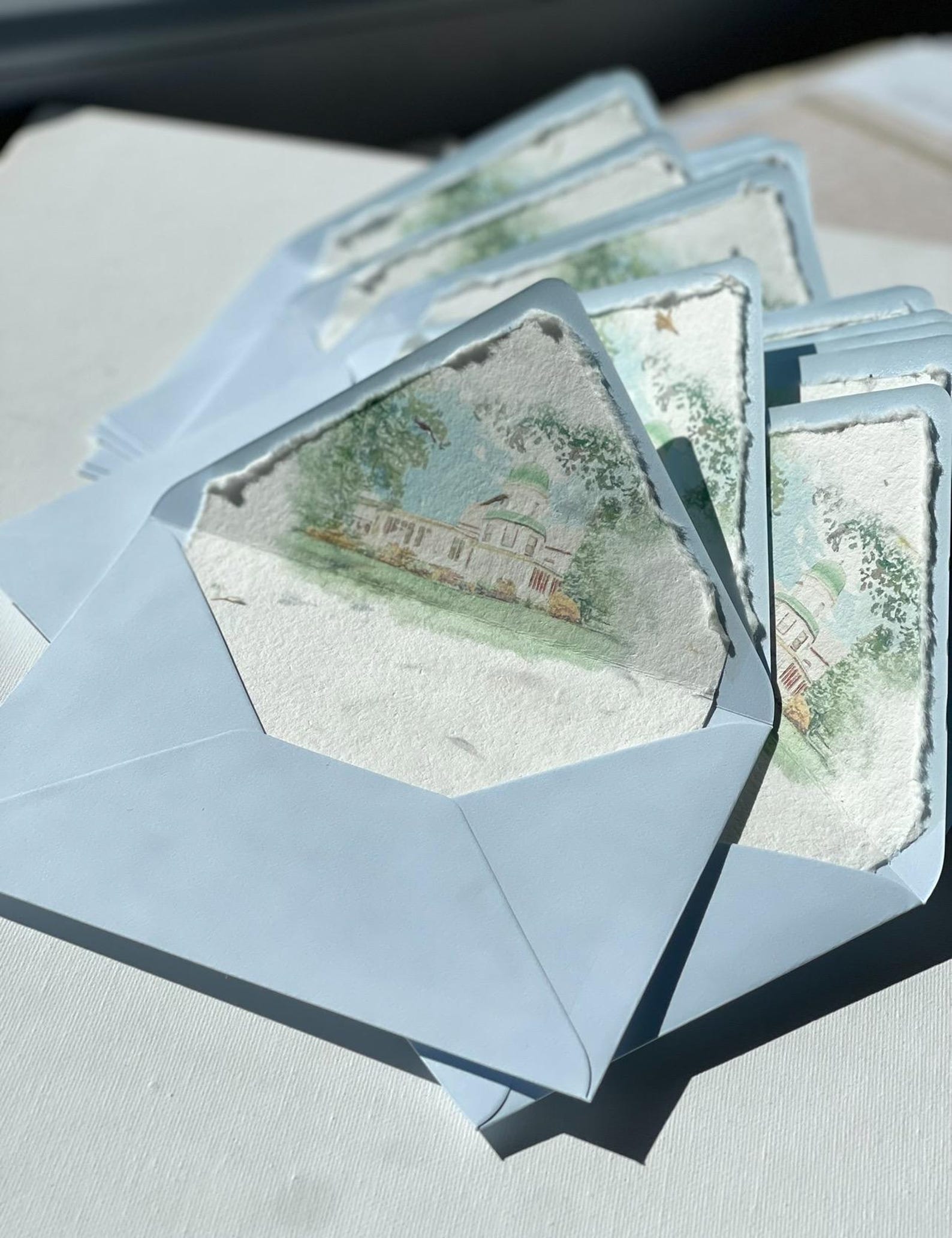 Handmade Deckled Edge Wedding Invitation Set – Luxury Cotton Paper ...