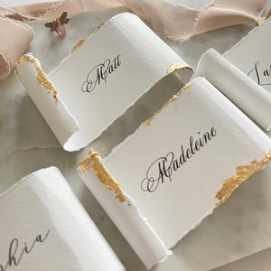 Scroll Name Place Cards | Name Scroll | Wedding Name Cards | Deckled ...