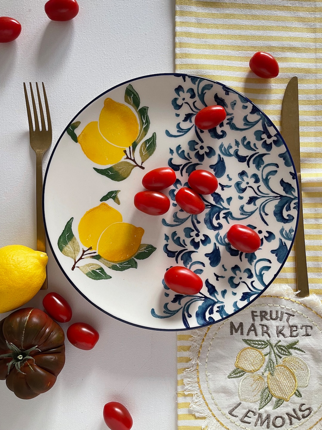 Vintage Italian Sorrento Ceramic Plates Handpainted Lemon Plate Gift ...