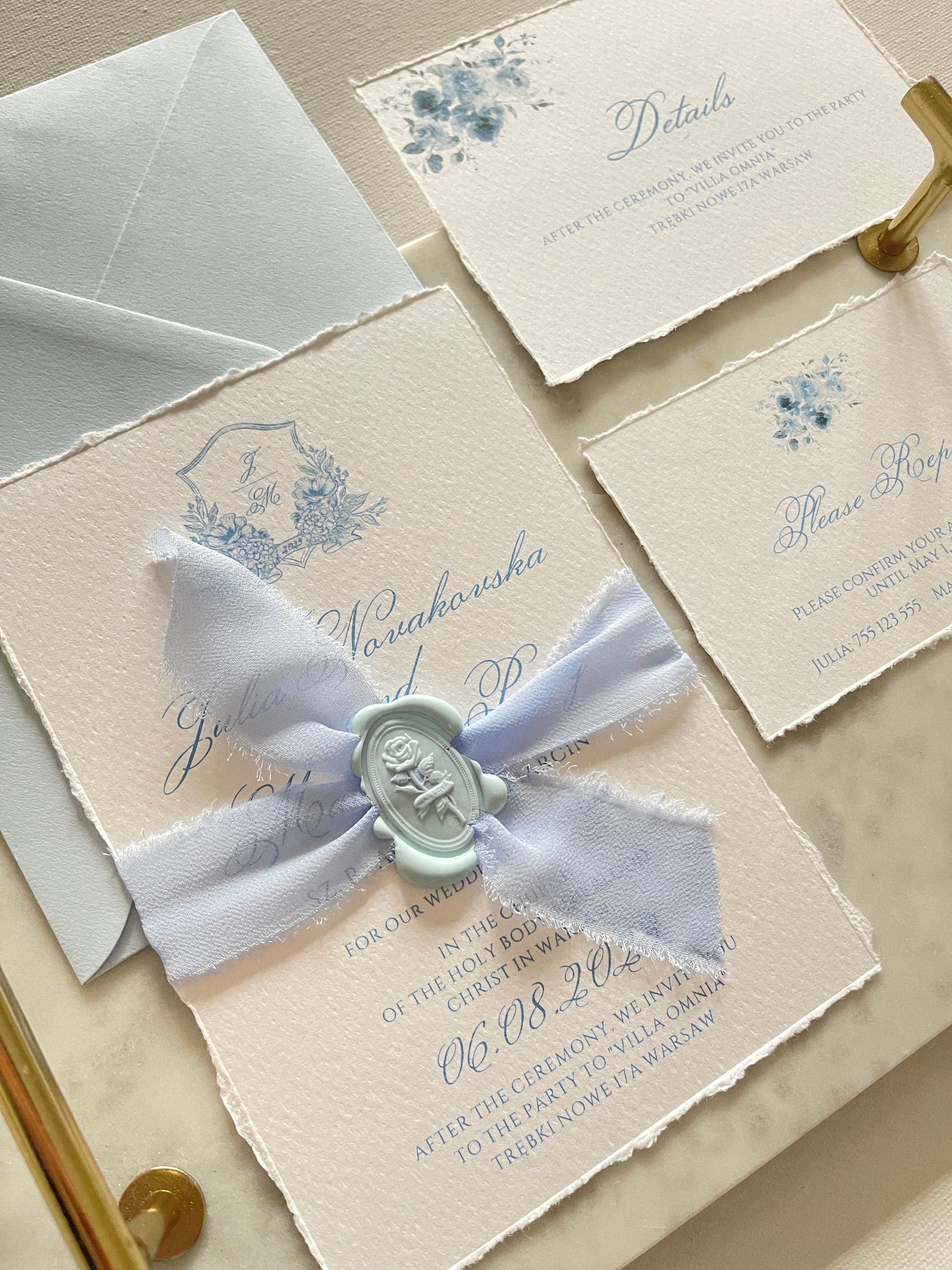 Garden Wedding Invitation Suite, Handmade Paper Wedding Invitation ...