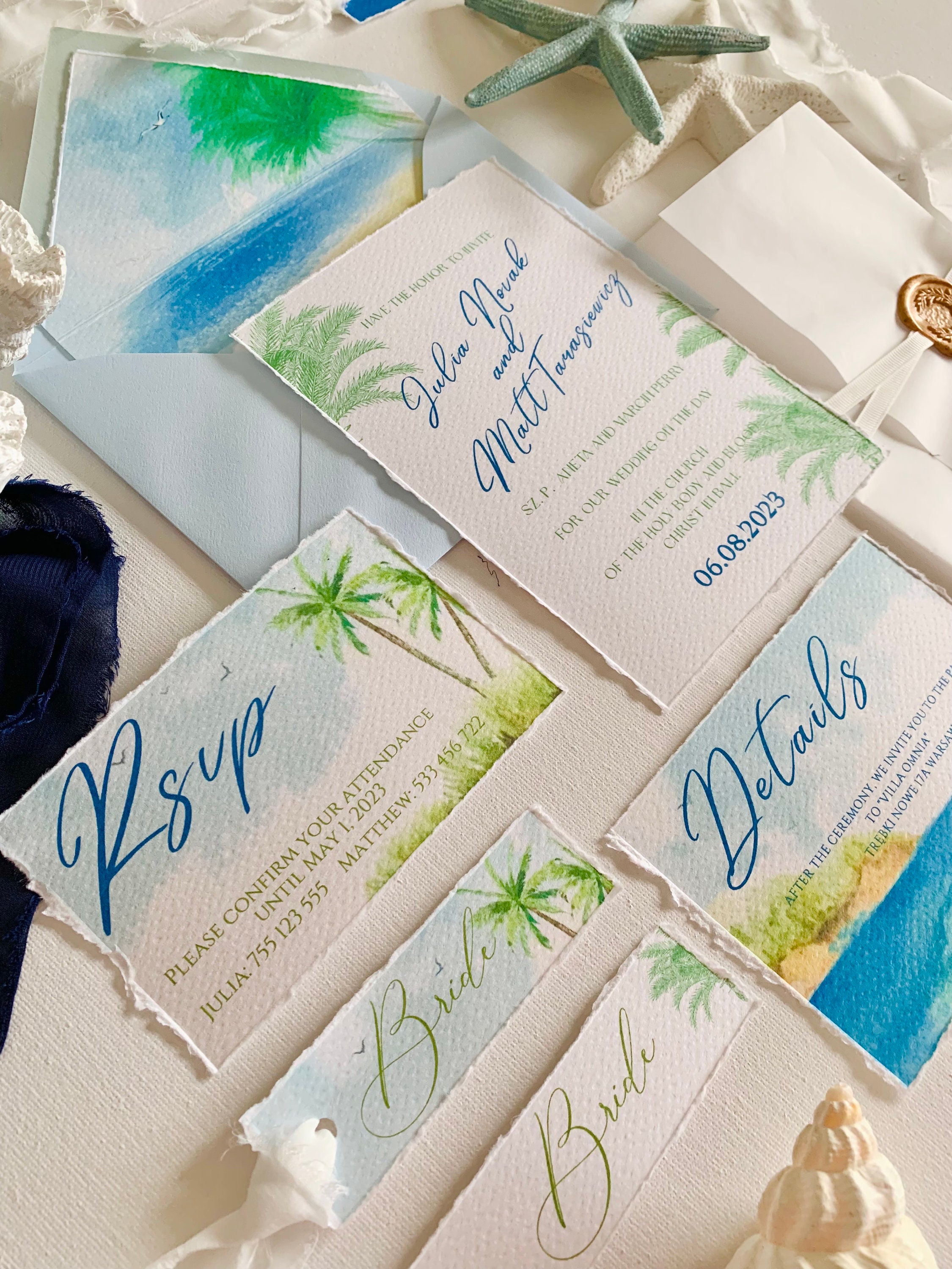 Bali Palms Wedding Invitation Template, Wedding Invitation, Printable ...