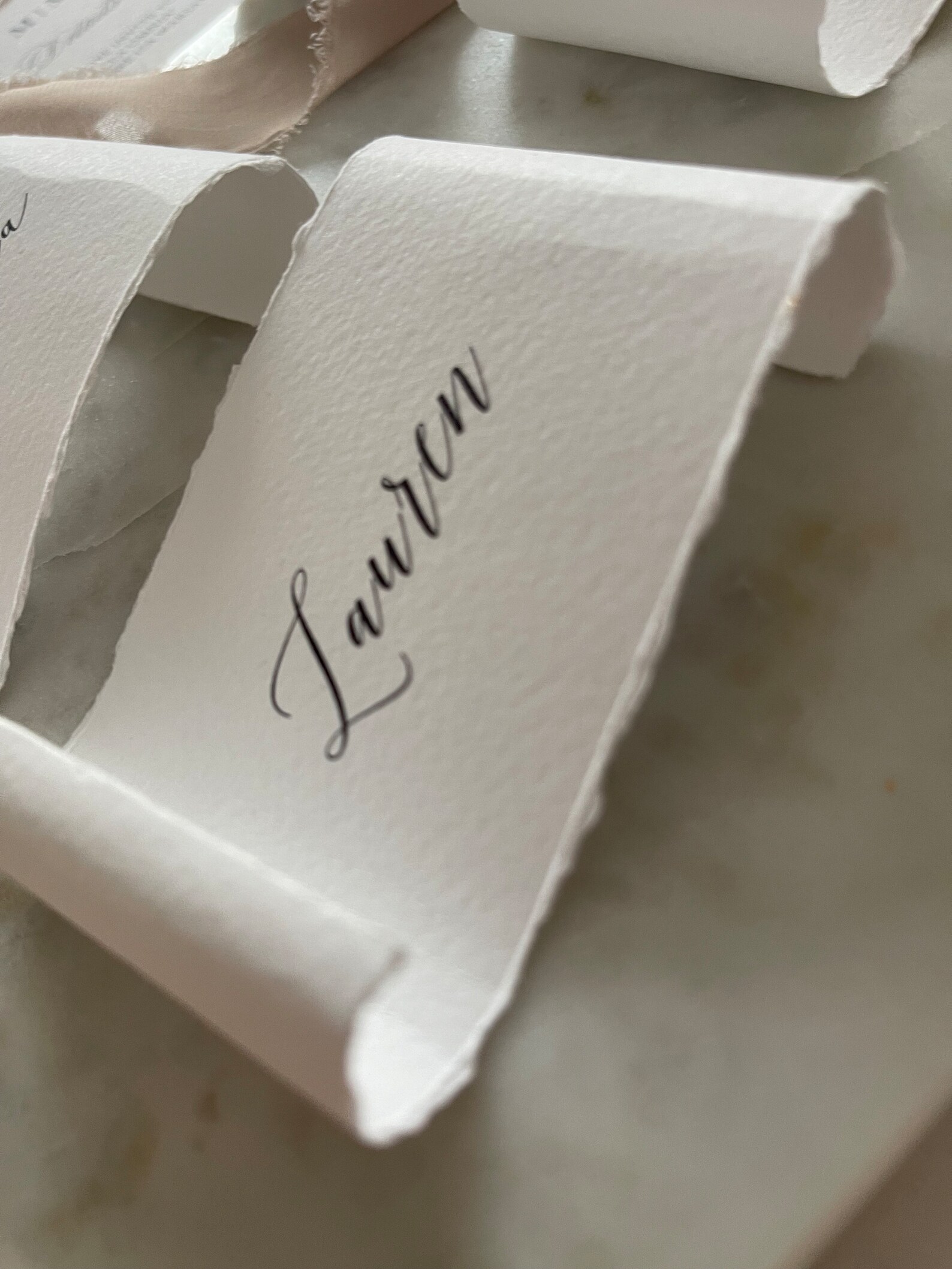 Scroll Name Place Cards | Name Scroll | Wedding Name Cards | Deckled ...