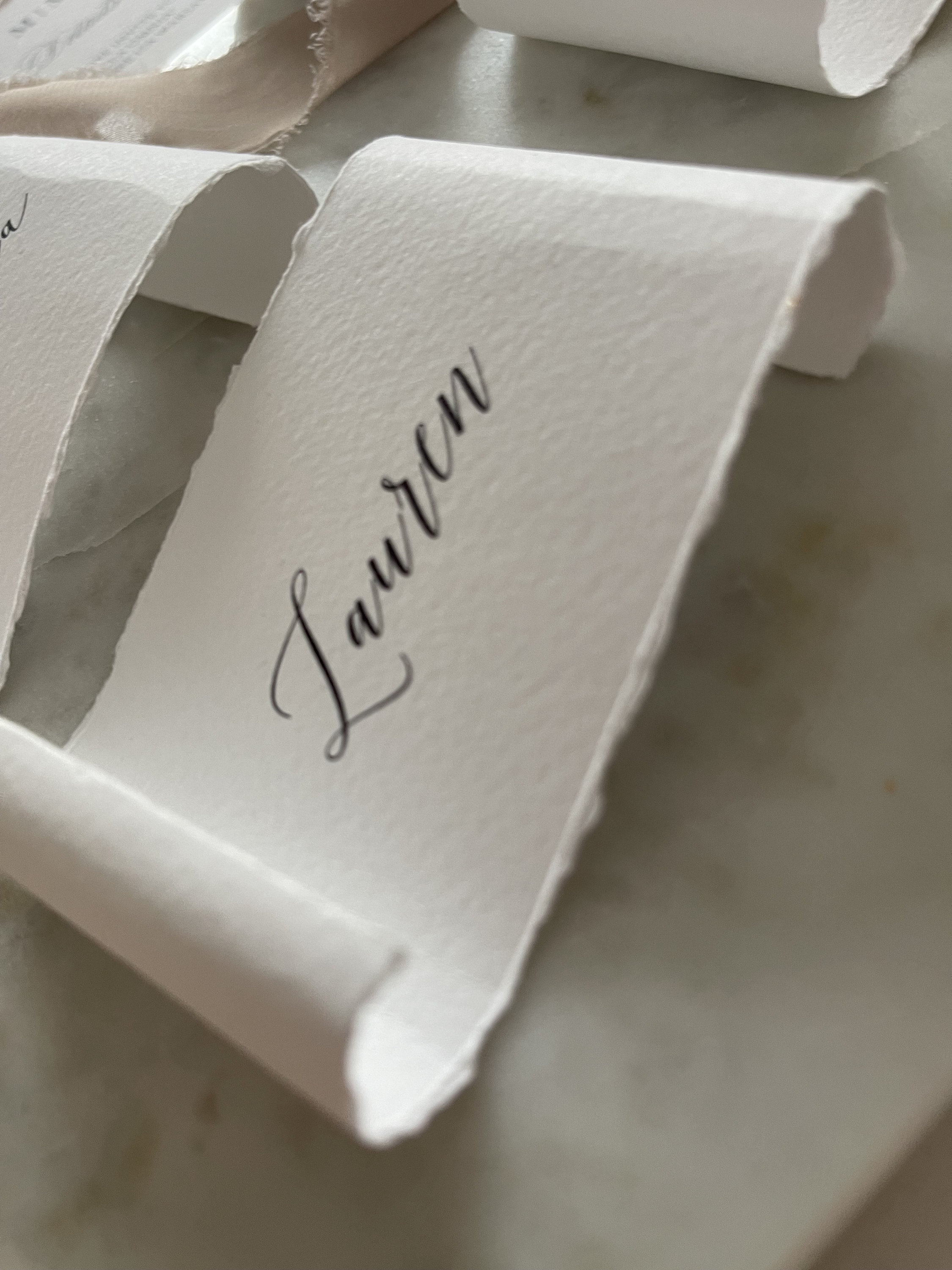 Scroll Name Place Cards | Name Scroll | Wedding Name Cards | Deckled ...