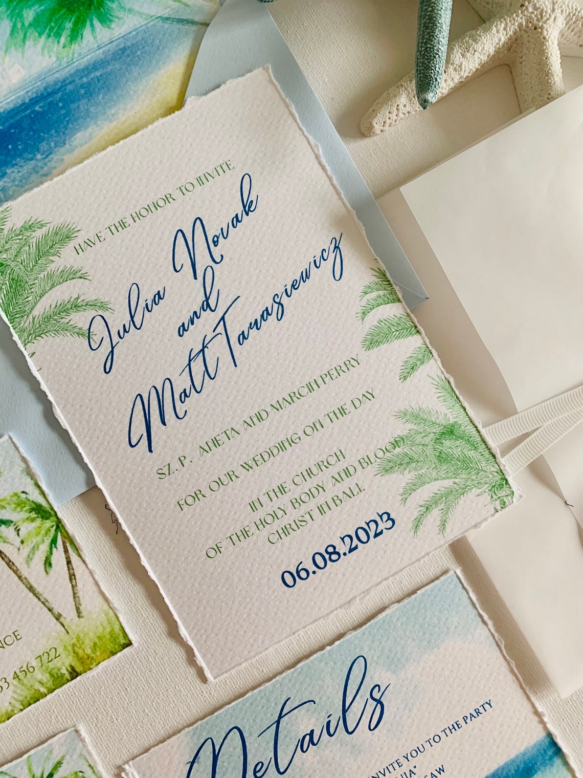 Bali Palms Wedding Invitation Template, Wedding Invitation, Printable ...