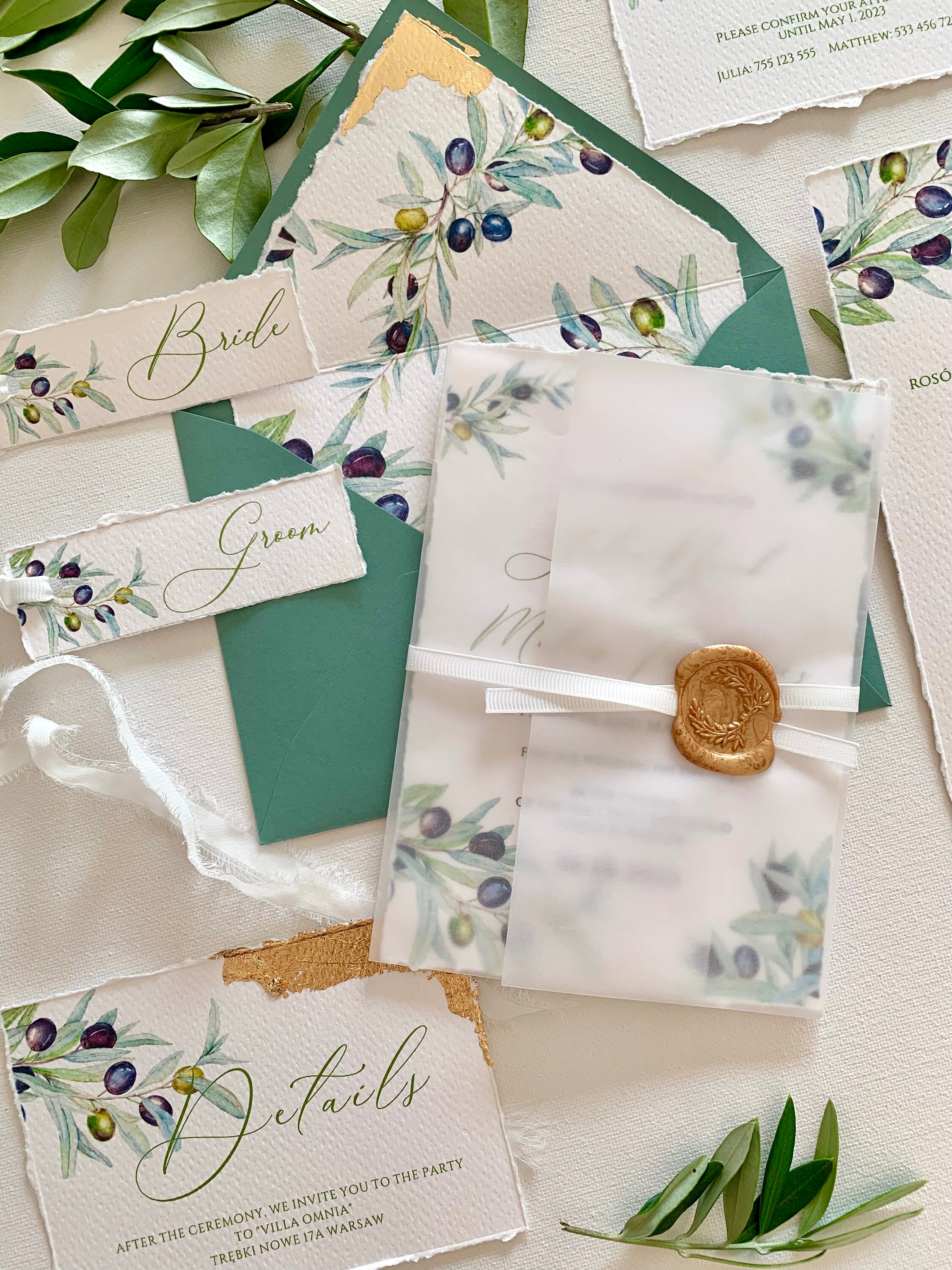 Olive Tree Wedding Invitation Template, Tuscany Wedding Olive Wedding ...