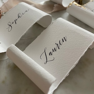 Scroll Name Place Cards | Name Scroll | Wedding Name Cards | Deckled ...