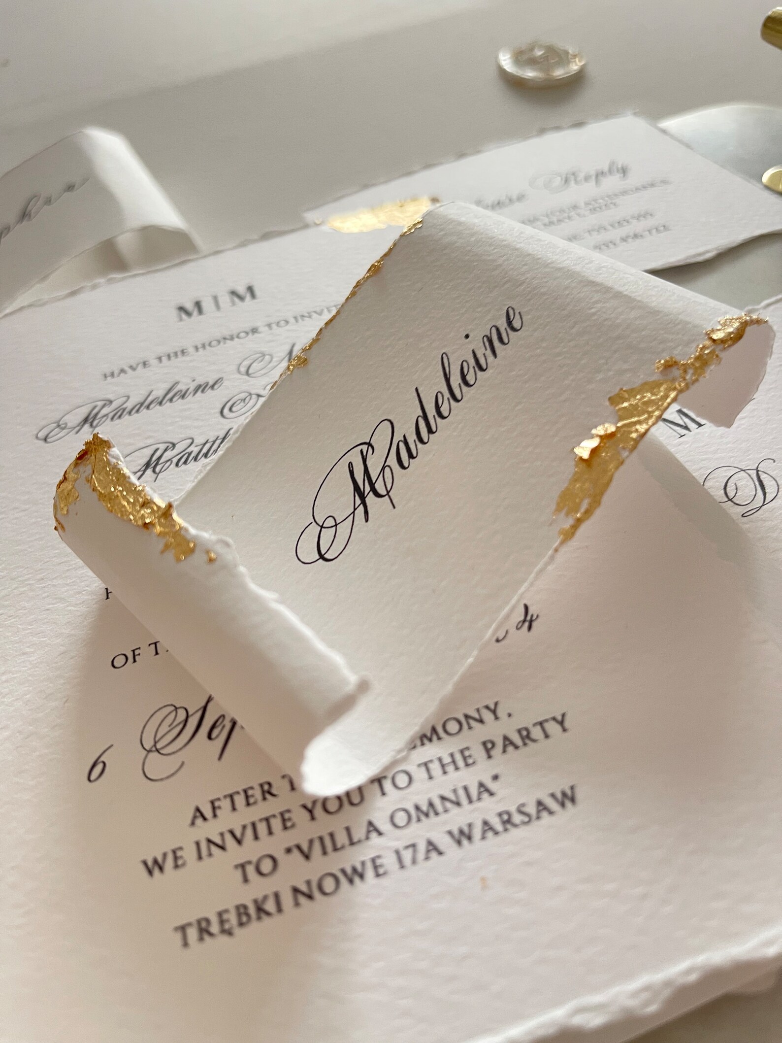 Scroll Name Place Cards | Name Scroll | Wedding Name Cards | Deckled ...
