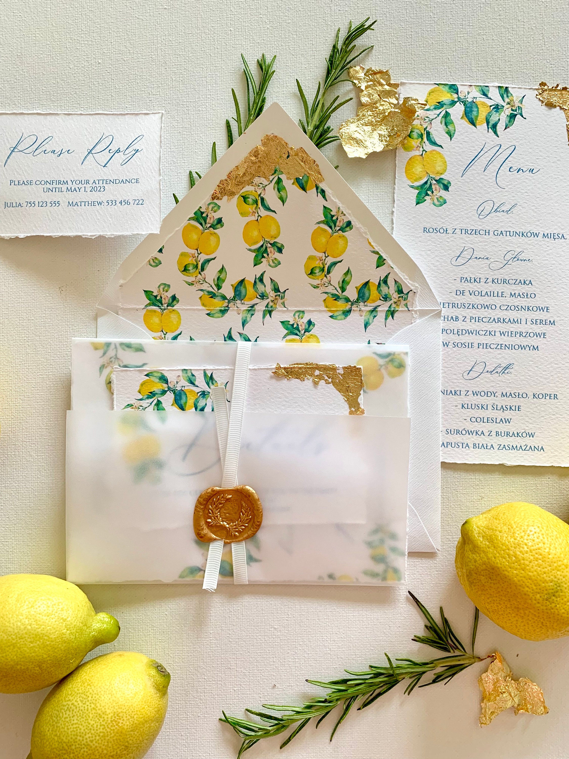 Lemon Wedding Invitation Template, Tuscany Wedding Olive Wedding ...