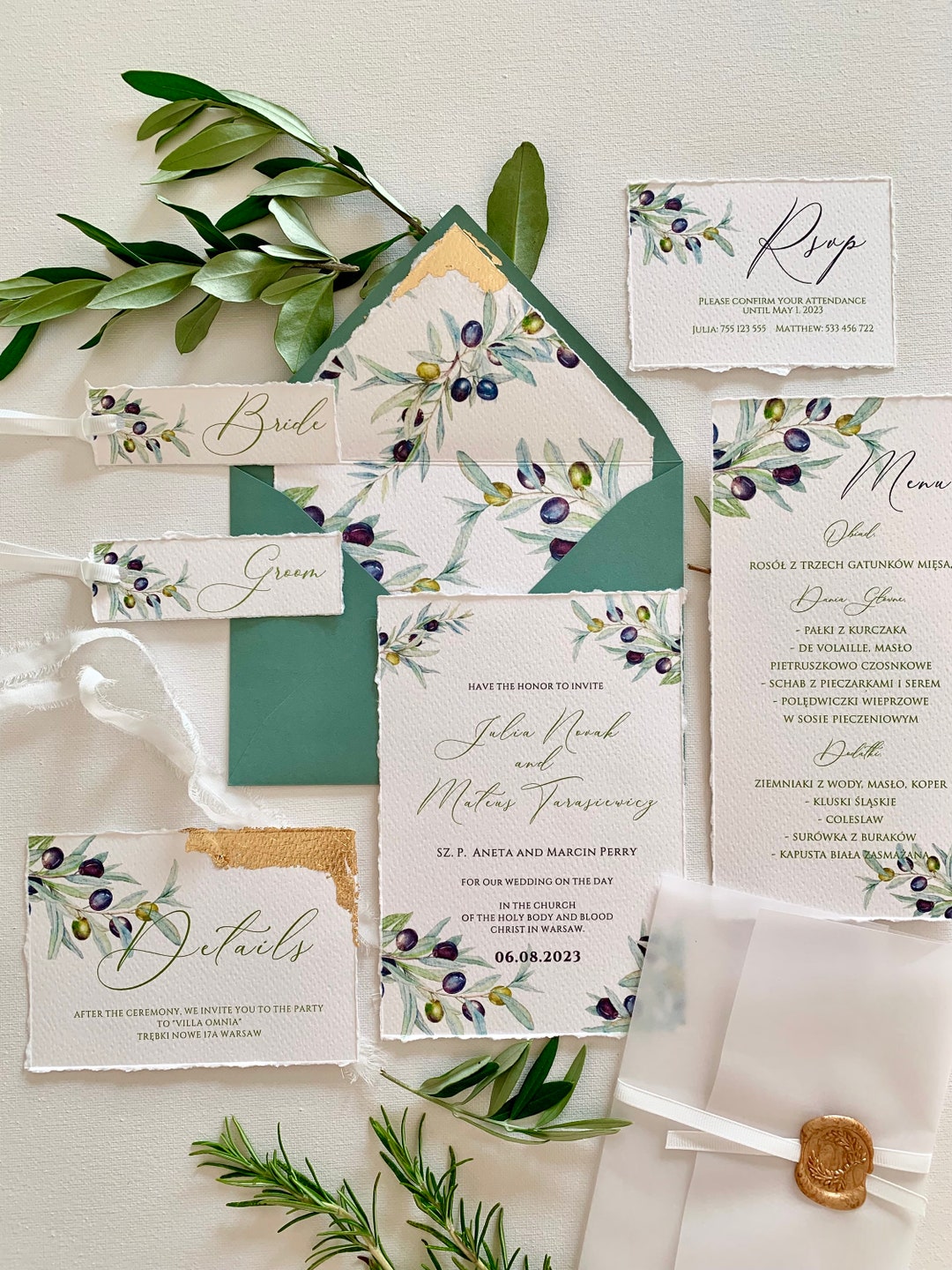 Olive Tree Wedding Invitation Template, Tuscany Wedding Olive Wedding ...
