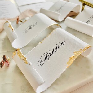 Scroll Name Place Cards | Name Scroll | Wedding Name Cards | Deckled ...