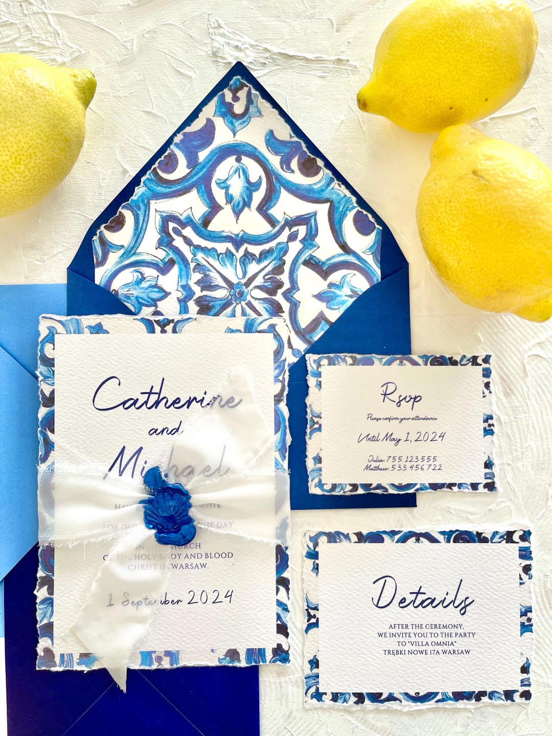 Mediterranean Wedding Invitation Template, Wedding Invitation ...