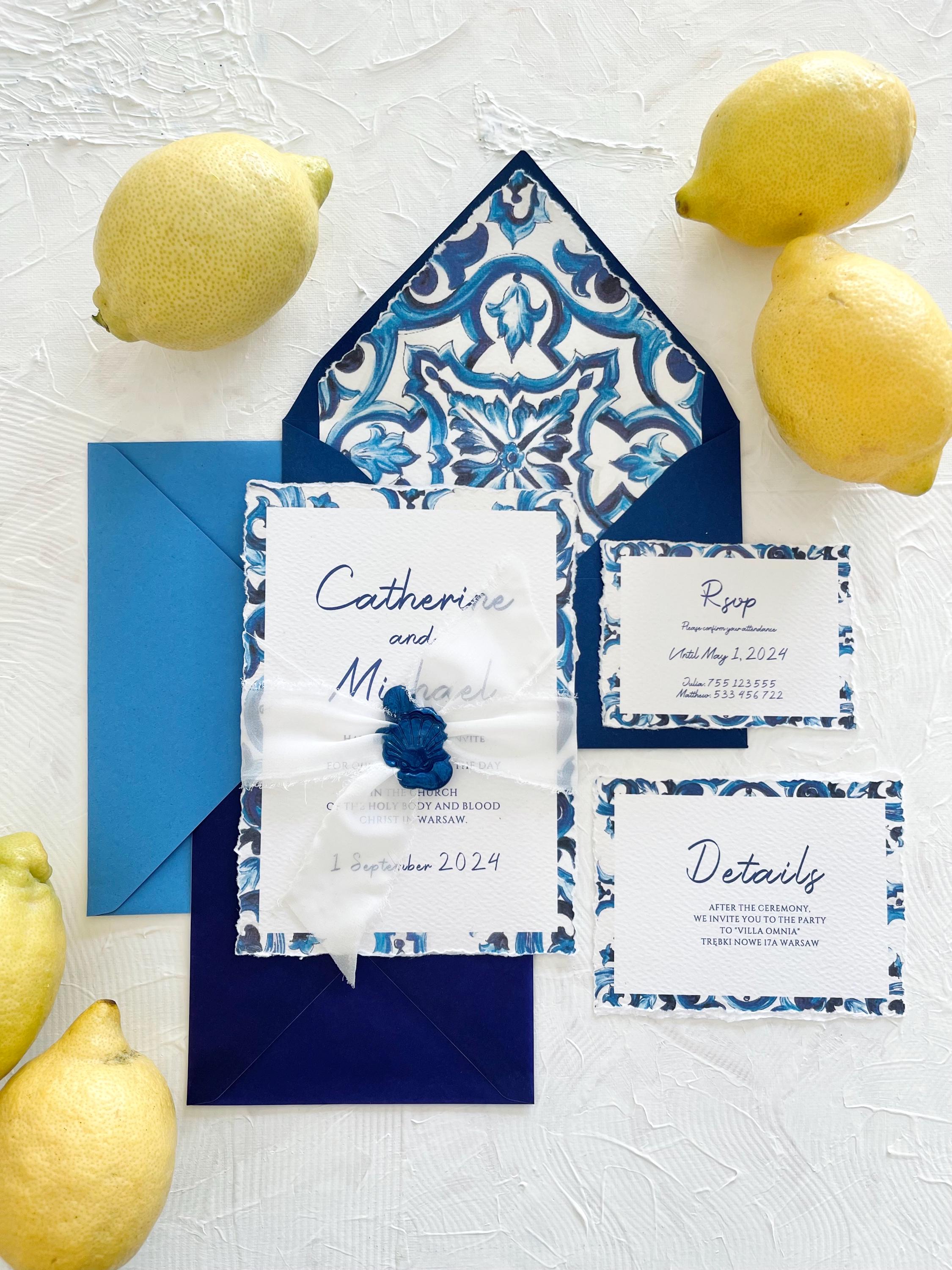 Mediterranean Wedding Invitation Template, Wedding Invitation ...