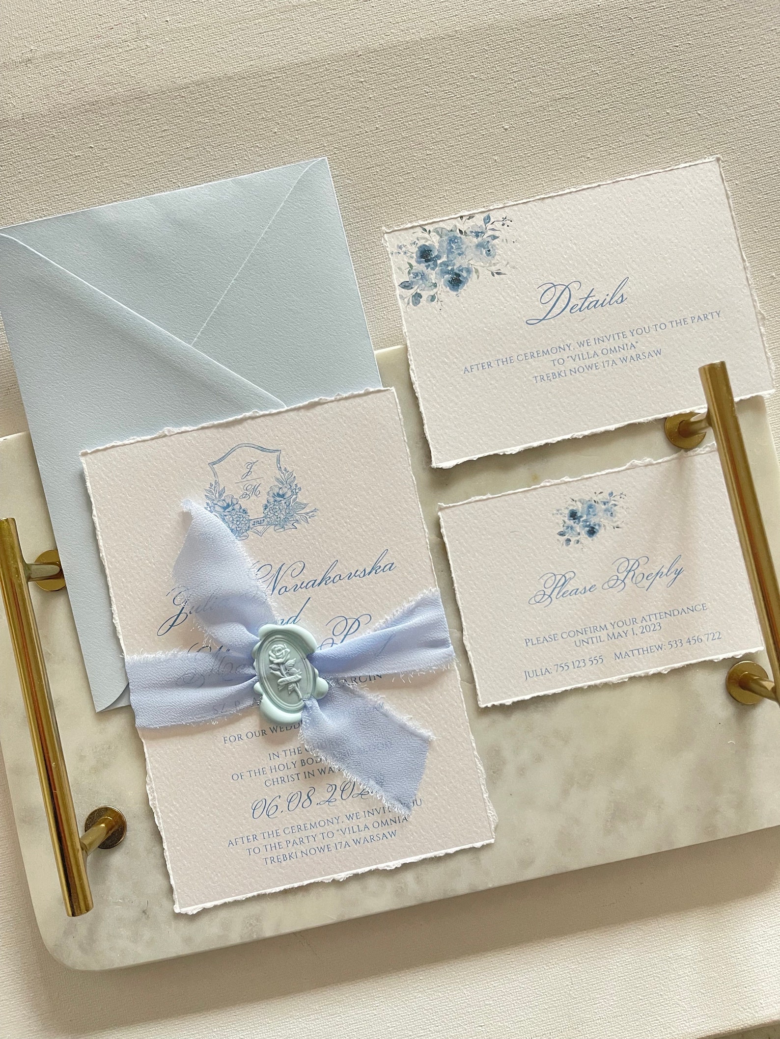 Garden Wedding Invitation Suite, Handmade Paper Wedding Invitation ...