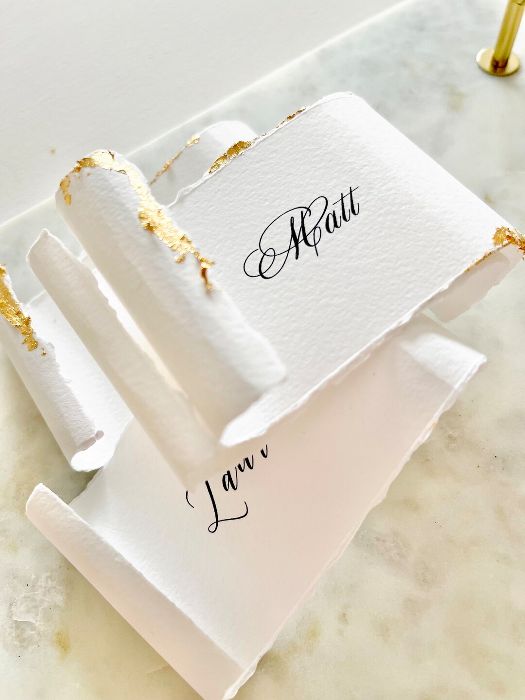 Scroll Name Place Cards Name Scroll Wedding Name Cards Deckled Edge ...