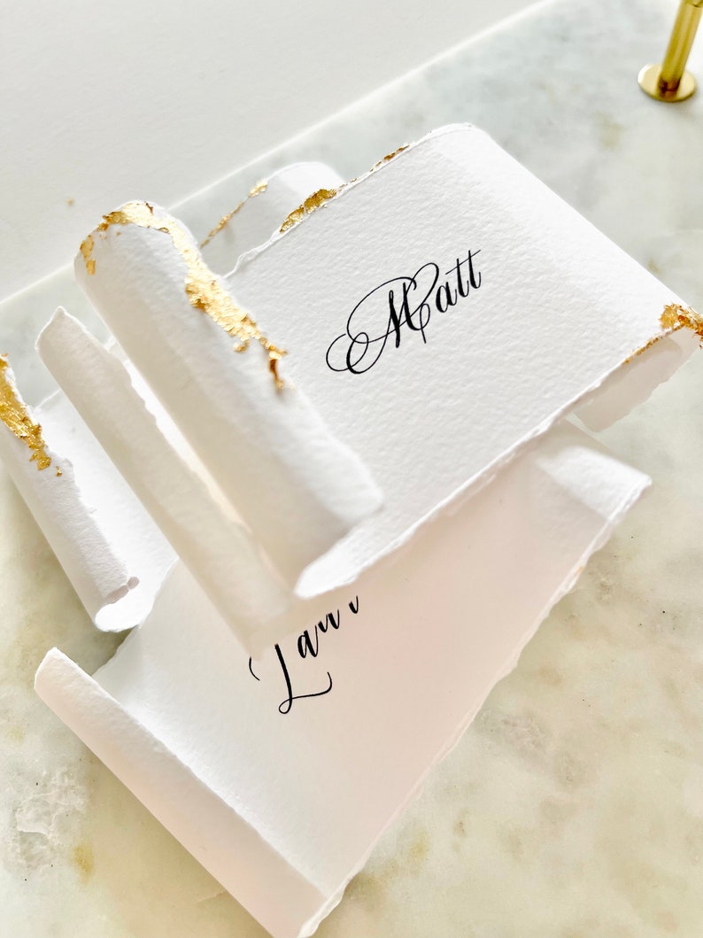 Scroll Name Place Cards | Name Scroll | Wedding Name Cards | Deckled ...