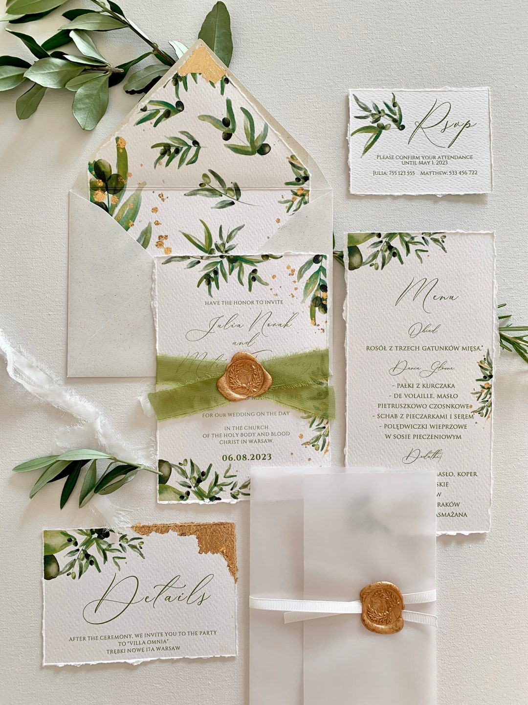 Olive Tree Wedding Invitation Template Tuscany Wedding Olive - Etsy