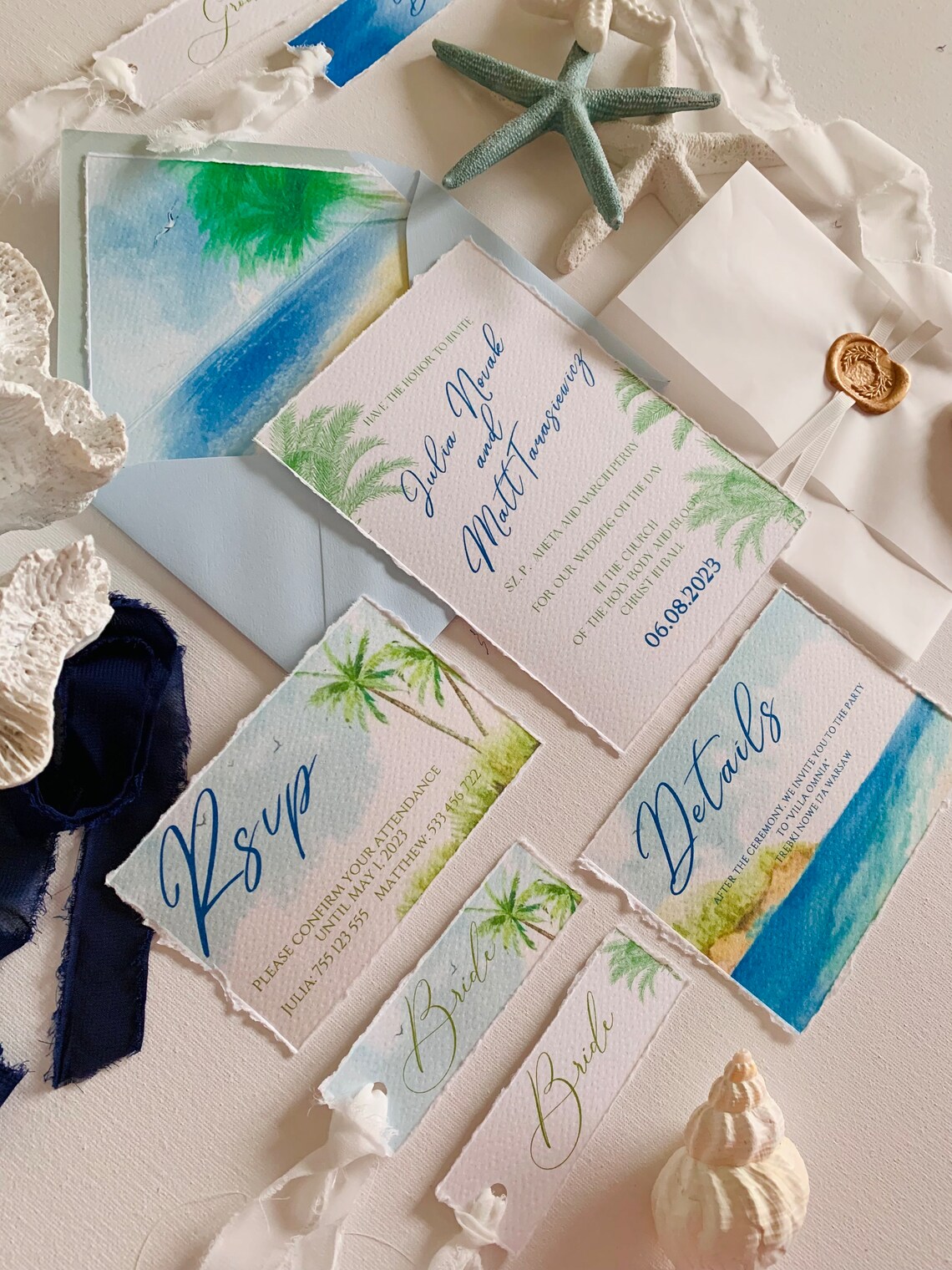 Bali Palms Wedding Invitation Template, Wedding Invitation, Printable ...