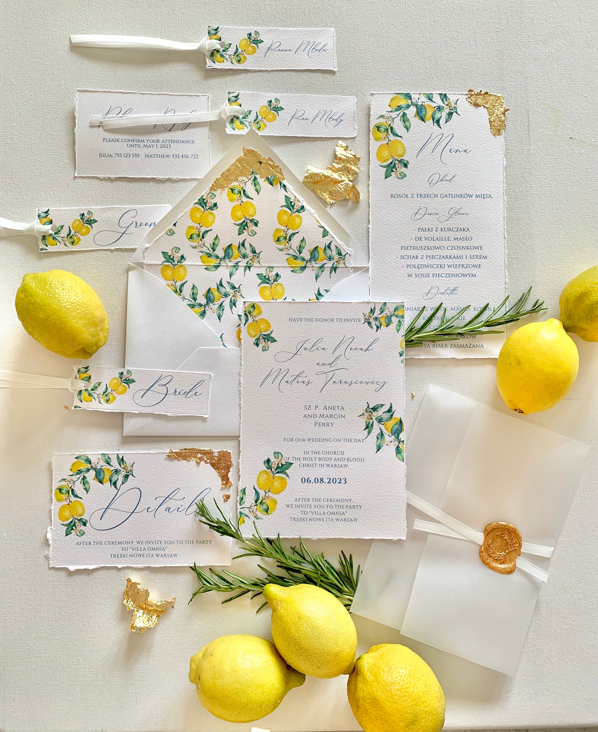 Lemon Wedding Invitation Template, Tuscany Wedding Olive Wedding ...