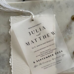 Vellum Tassel Layered Wedding Invitation and Save the Date With Clear ...
