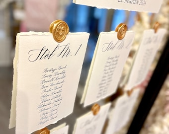 Wedding Seating Chart-deckled Paper Seating List printed - Etsy