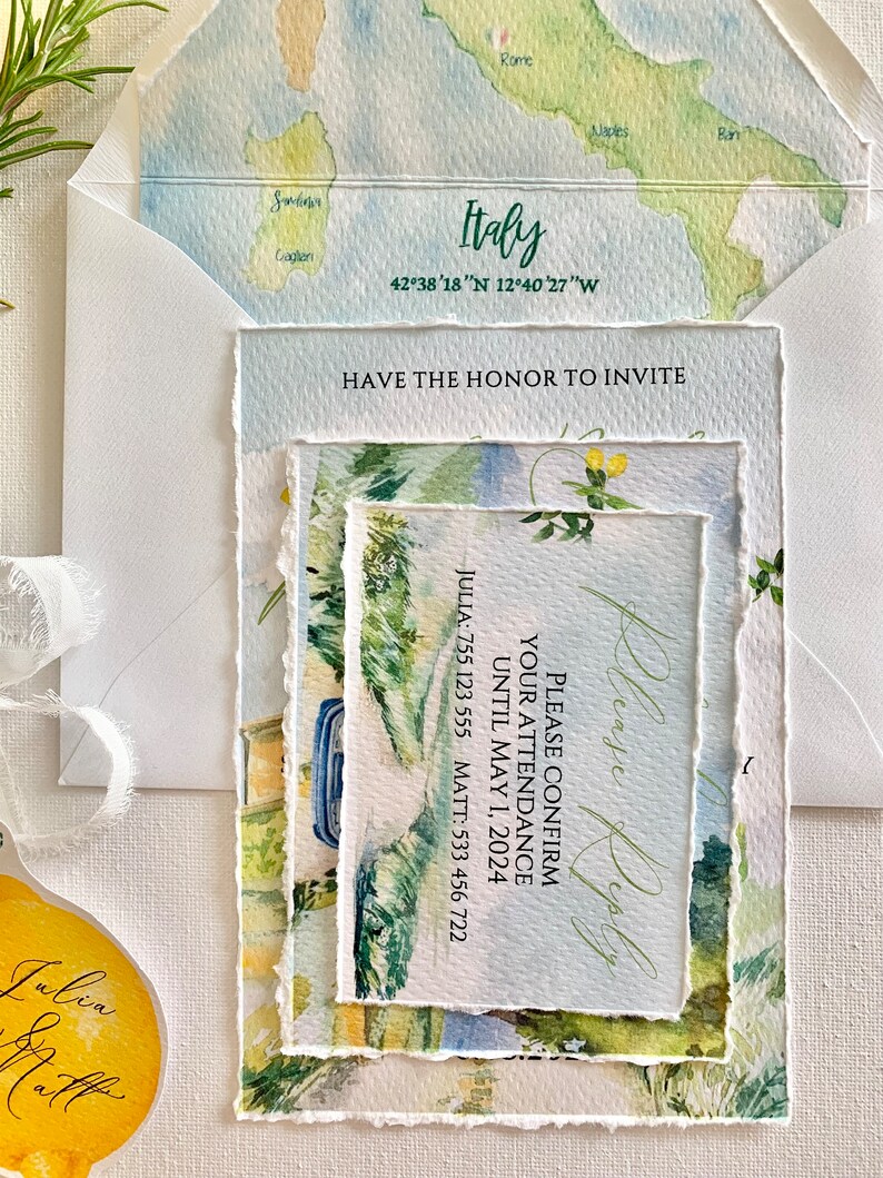 Lemon Wedding Invitation Template, Tuscany Wedding Invitation ...