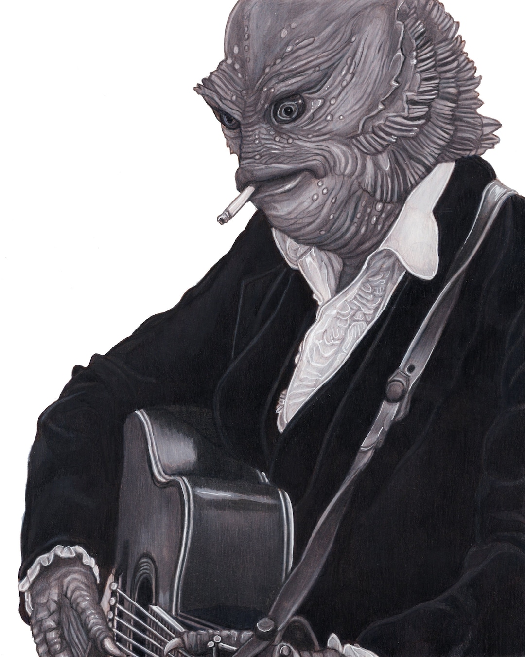 The Gill Man in Black - Etsy