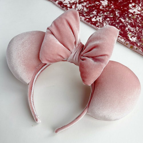 Light Pink Velvet Minnie Ears Pink Velvet Disney Ears - Etsy