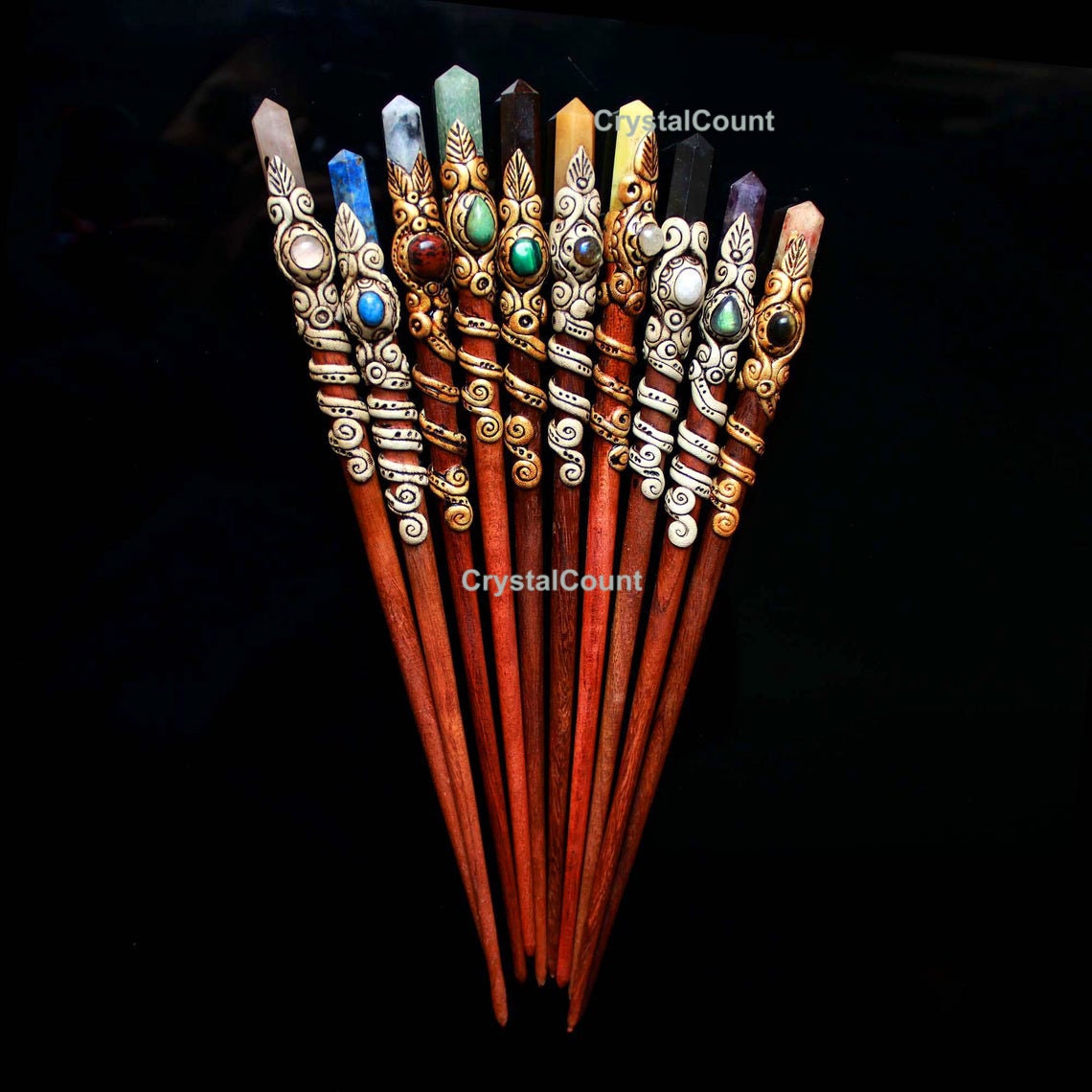 Crystal Point Stick Mix Hair Stick Pencil Hair Stick Quartz | Etsy