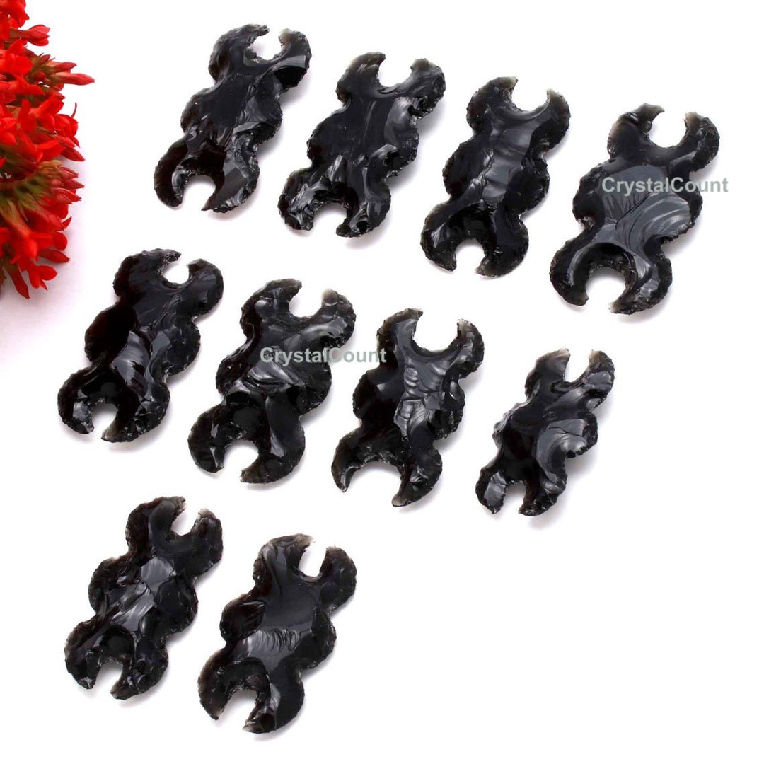 Obsidian Double Moon Crystal Healing Stone Obsidian Triple Moon ...