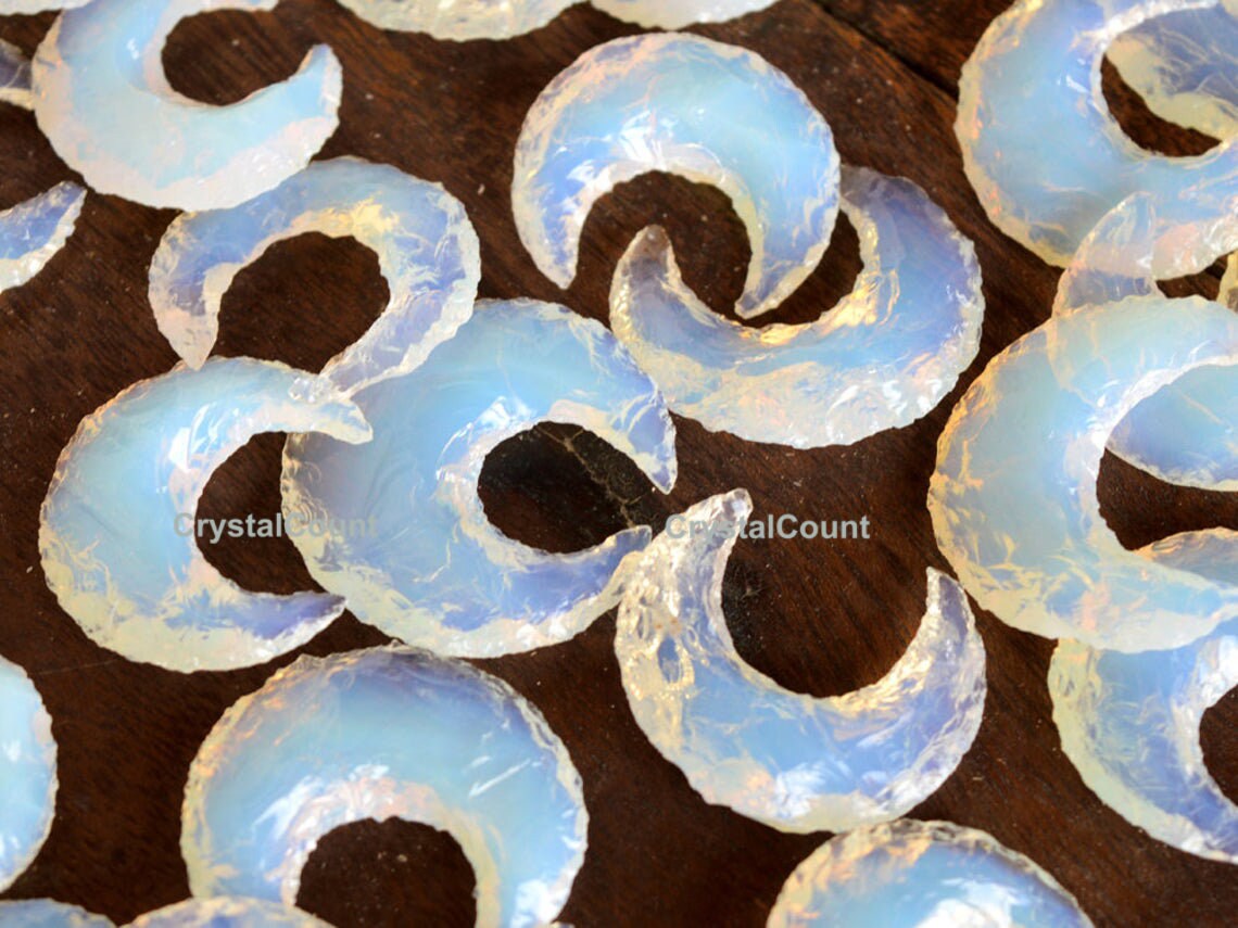 Opalite Moon Crystal Healing Stone Crescent Moon Shape Crystal - Etsy