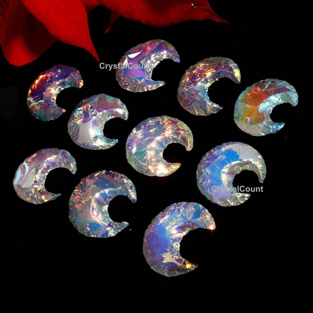 Aura Opalite Coated Opalite Moon Crystal Healing Stone Crescent Moon ...