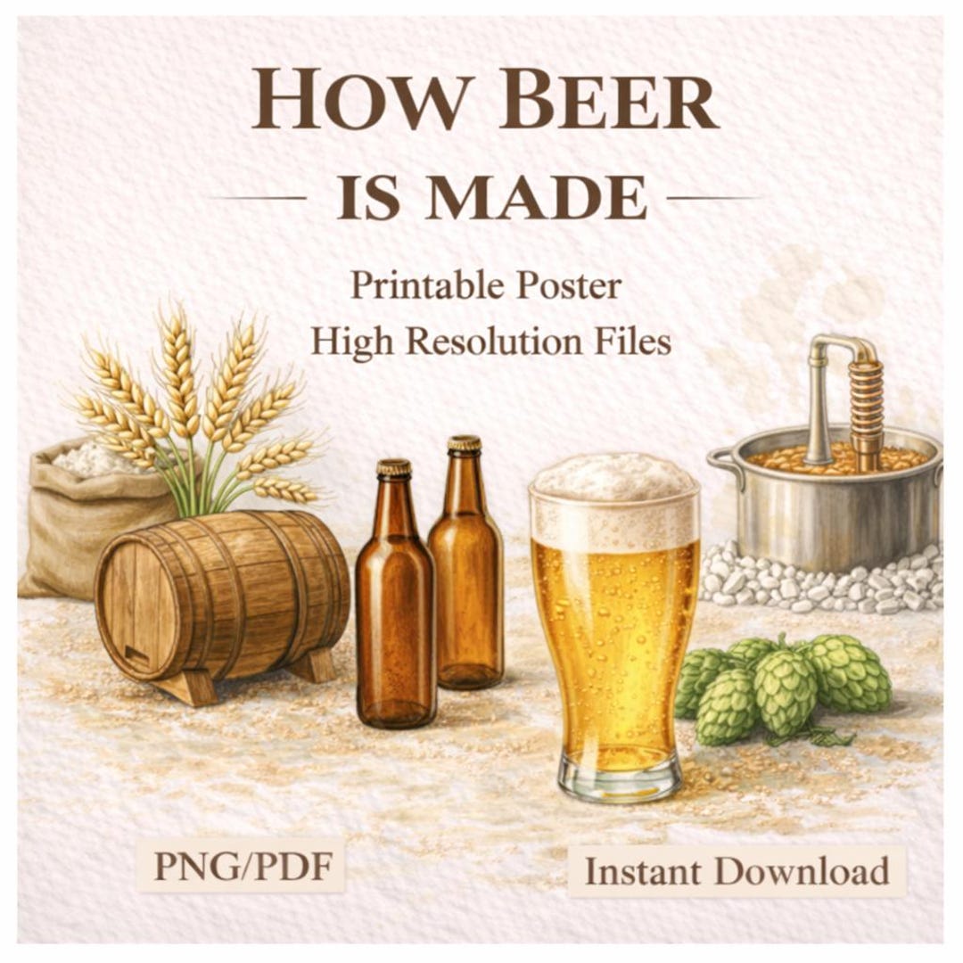 How Beer is Made Poster Printable | Professions Vocabulary | Jobs ...