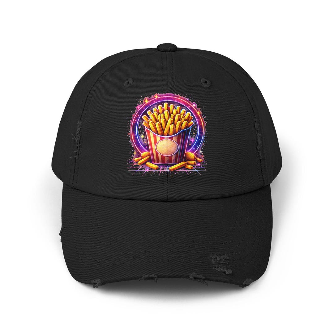 Neon French Fries Cap | Retro Fast Food Fries Hat - Etsy