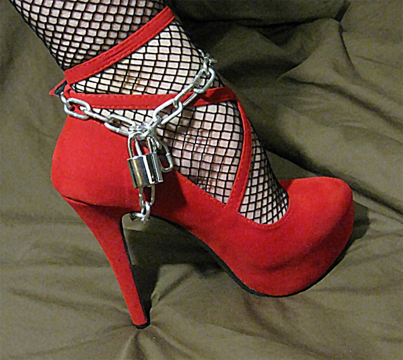 Chain Bondage Ankle Cuffs High Heels Locking Cuffs Shoe Etsy
