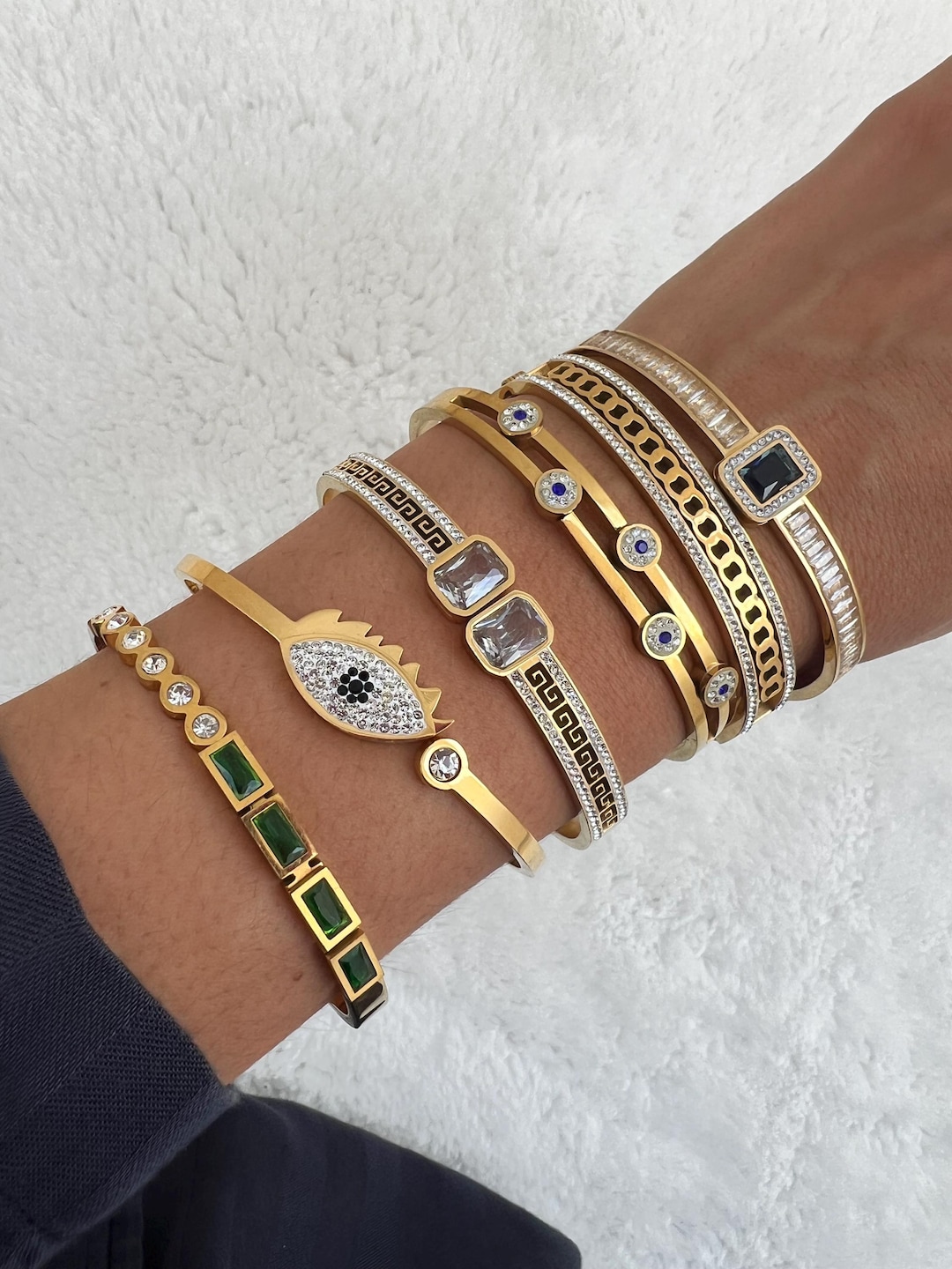 Cleos Bracelets Bracciali Boho in Acciaio Inox Con Zirconi - Etsy