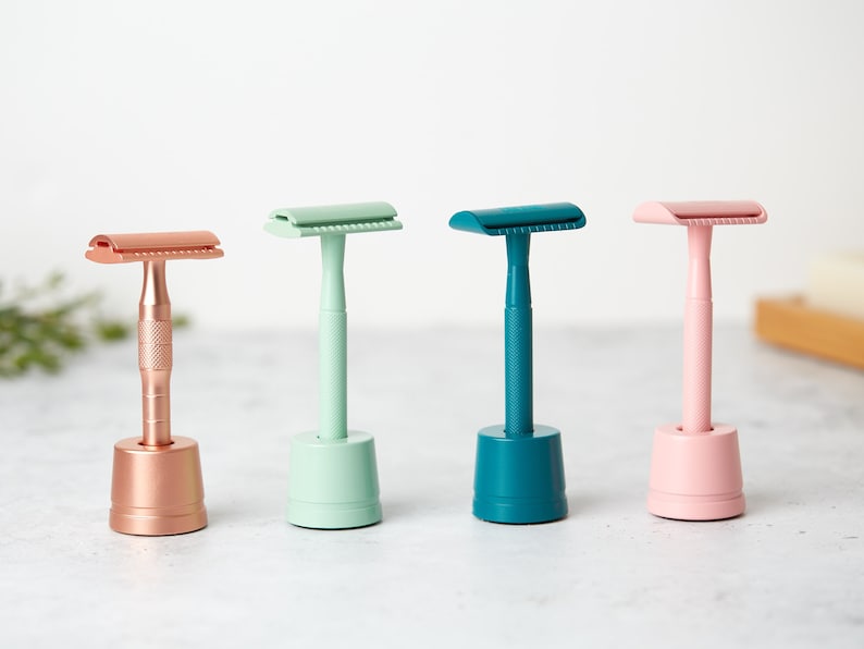 Unisex Safety Razor Set • Includes 10x Refills, Universal Reusable ...